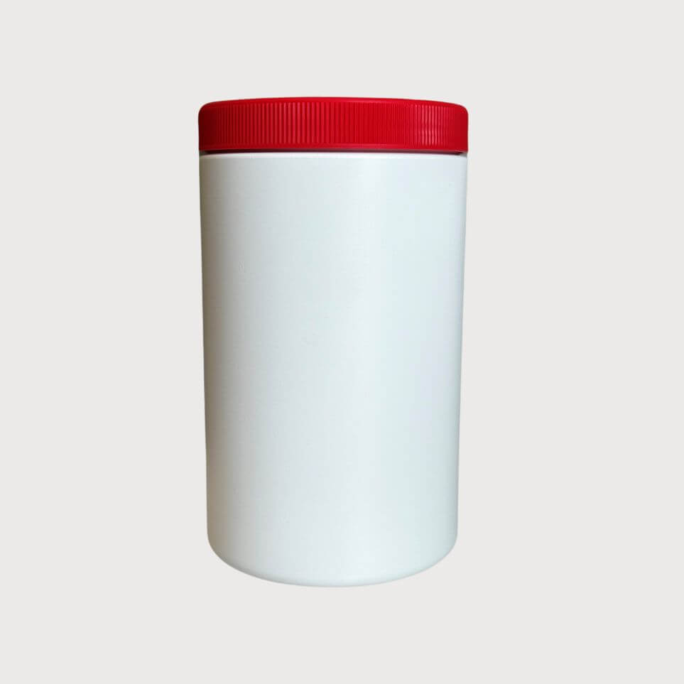 1250ml White HDPE Jar, 100/400 - BlueSky Solutions